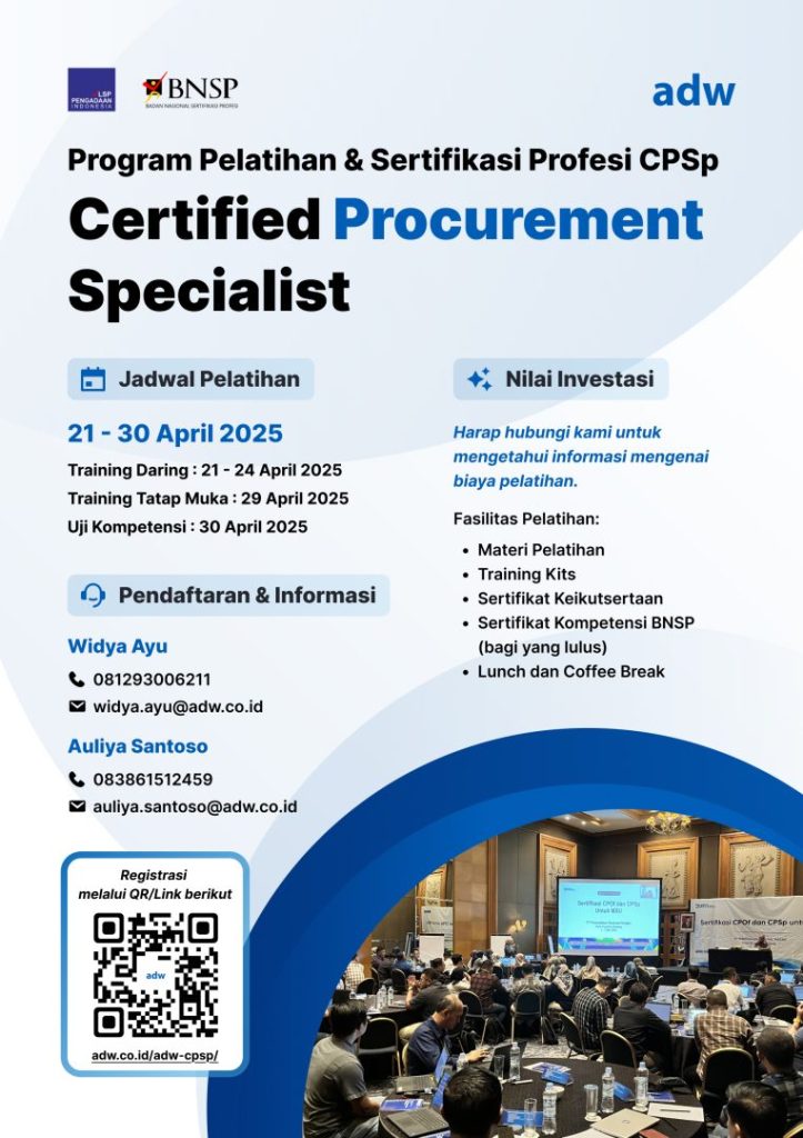Pelatihan dan Sertifikasi Profesi Pengadaan Ahli Pengadaan - Certified Procurement Specialist ...
