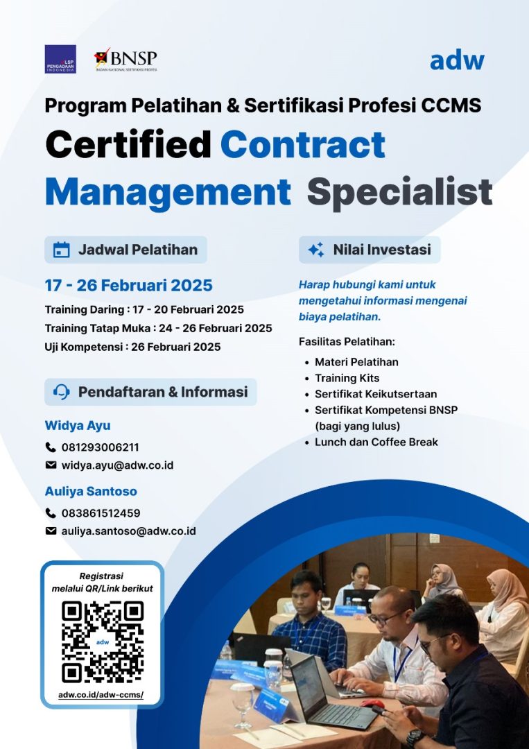 Program Pelatihan dan Sertifikasi Kontrak Manajemen - CCMS - ADW Consulting